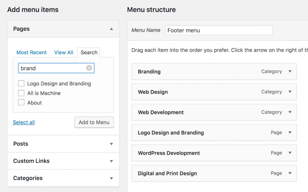 Creating And Managing Wordpress Menus All Is Machine